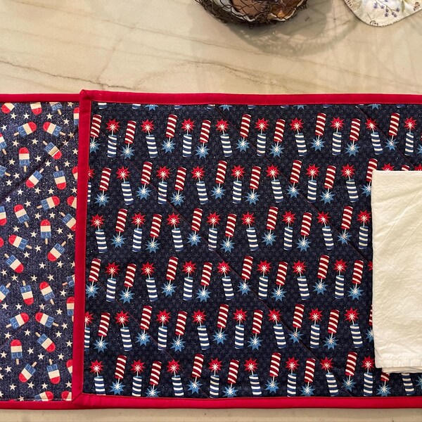 Summertime Scrappy Quilted Double-sided Table Runner - Etsy