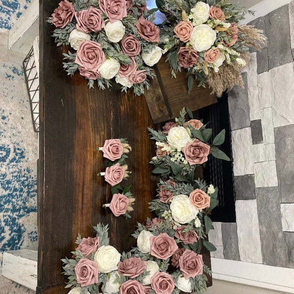 Boho Dusty Rose Silk Wedding Bouquet, Rustic Mauve Flowers - Etsy