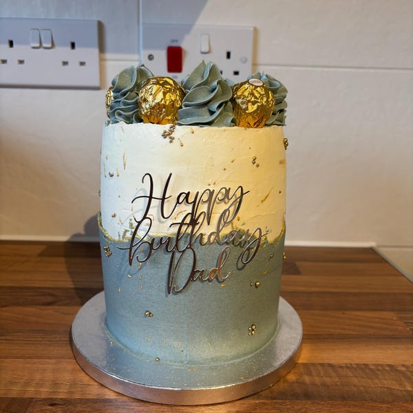 Personalised Cake Name Charm, Custom Glitter Mirror Cake Charm, Happy ...