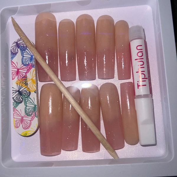 How Bear You Gel Press on Set Junk Press on Nails Bear Charm Nails Pink ...