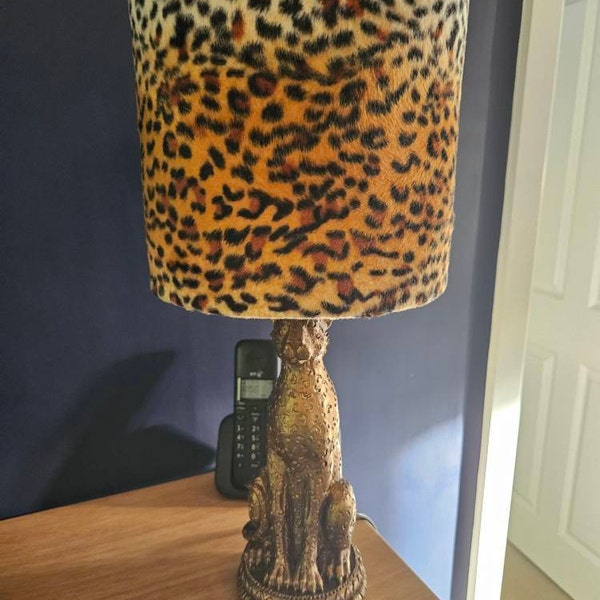 New Luxury Premium Quality Velvet Realistic Leopard Skin Design Lamp ...