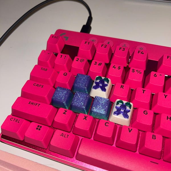Artisan Keycaps for Mechanical Keyboards - Magenta and Green Shimmer ...