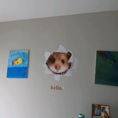 Hamster Wall Sticker, Hamster Wall Decal, Pet Removable Vinyl Sticker ...