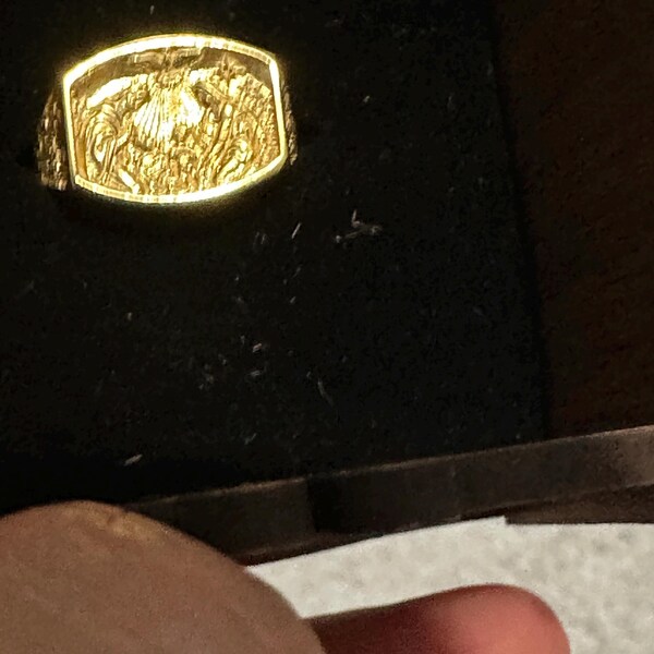 Saint Raphael Archangel Ring, Caduceus Shield Spear Christian Jewelry ...