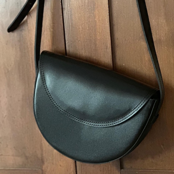 Crossbody Leather Bag, Shoulder Bag for Women, Half-round Bag, Leather ...