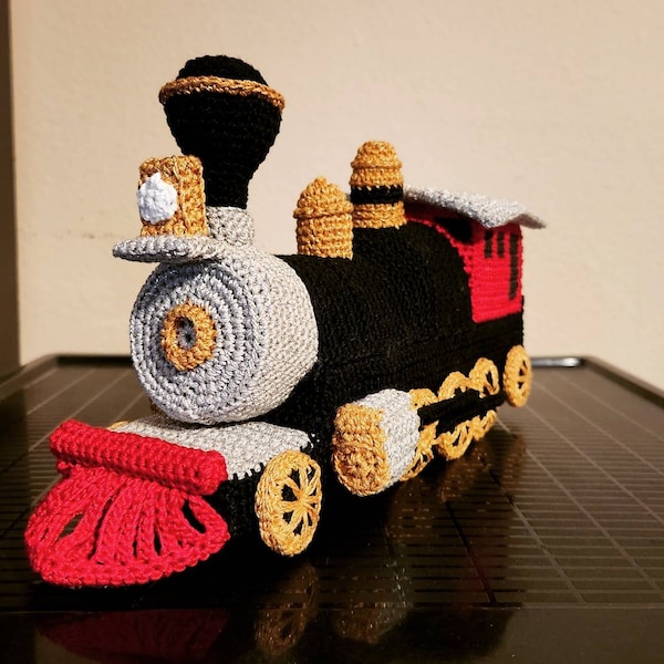 Vintage Crochet Pattern Locomotive Christmas Train Amigurumi Stuffed ...