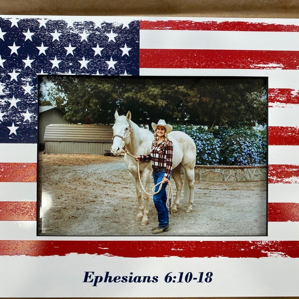 Personalized American Flag Picture Frame: Military Family Keepsake - Etsy