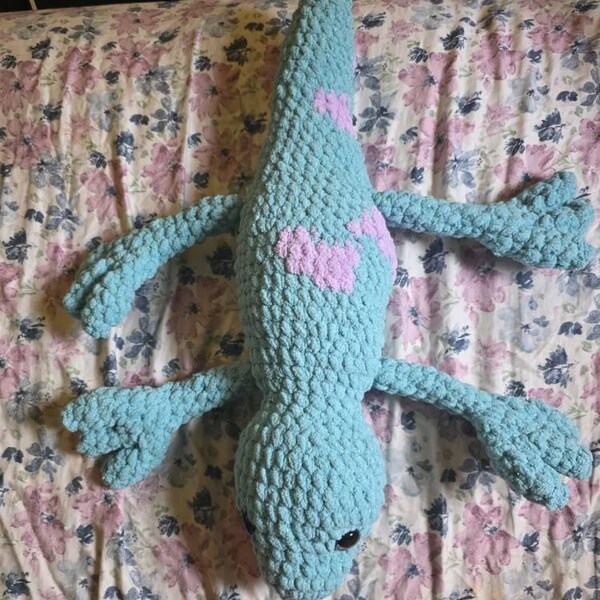 No Sew - Liam the Lizard Crochet Pattern, Lizard Crochet, Salamander ...