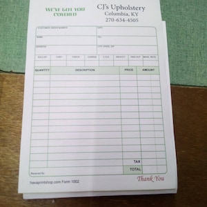 2 Part Ncr Carbonless Sales Receipt Book Full Color Customized 5.5 X 8. ...