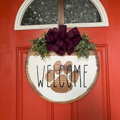 Personalized Welcome Feather 18 Wooden Door Hanger/door - Etsy