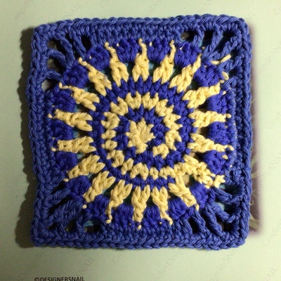 TANGLED Sun Crochet Square Pattern / PDF Written Pattern / English - Etsy