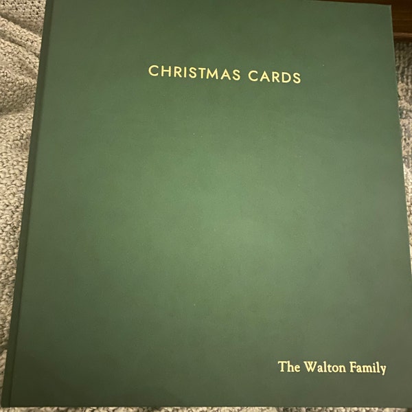 PERSONALIZED Christmas Card Album With Pine Vegan Leather Cover ...