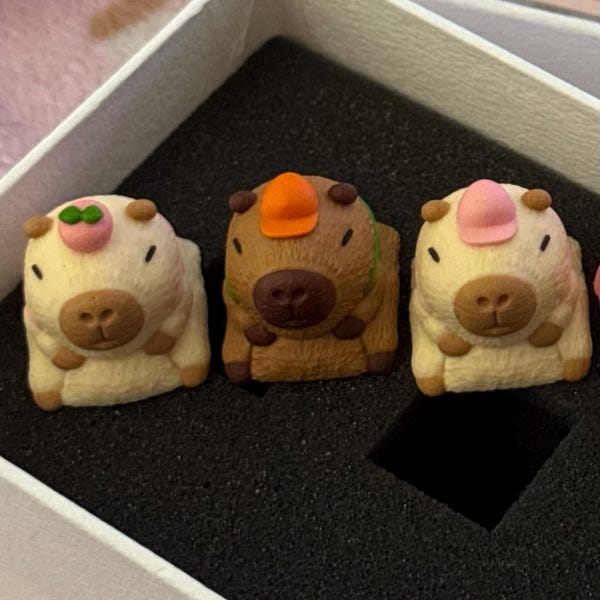Capybara Boy Keycap - Artisan Keycap for Cherry MX Keycap Mechanical Gaming Keyboards (4 Colors ...