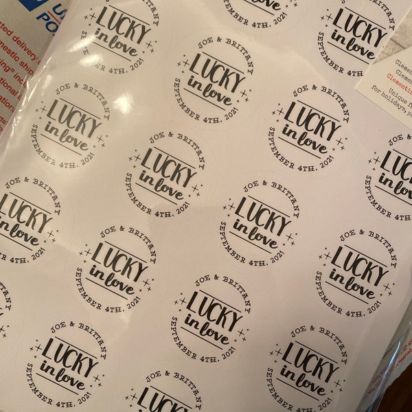 Lucky in Love Lottery Ticket Favor Stickers & Bags - Etsy