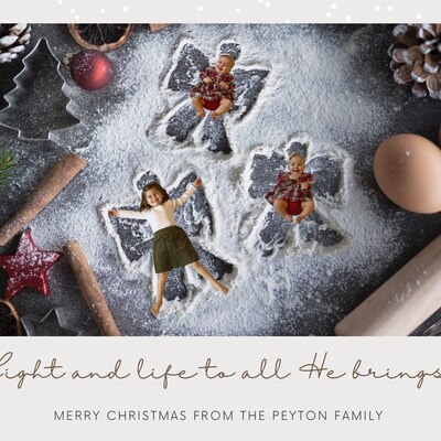Christmas Baking Flour Angels Digital Backdrop Photography - Etsy