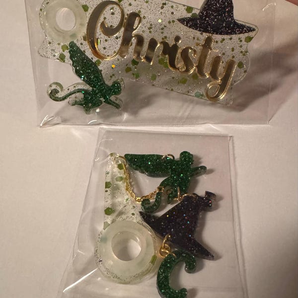 Wicked Tumbler Accessory Green Elphaba Flying Monkey Name Plate Wicked ...