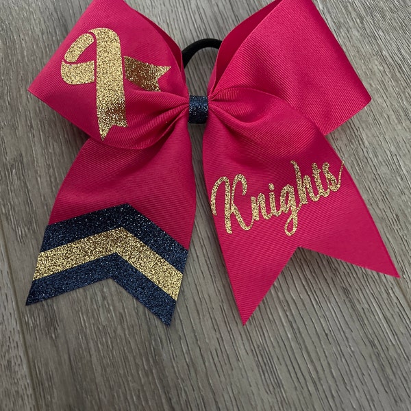 Custom Cheer Bow /cancer Awareness Bow / Softball Bow / Dance Bow ...