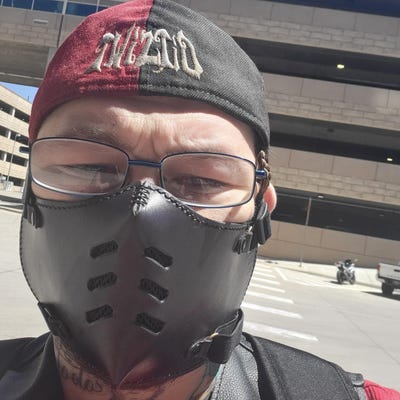 Biker Mask FLAT 70 Black/motorcycle Mask/ Leather Mask/cafe Racer Mask ...