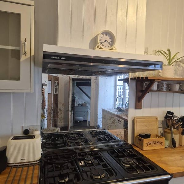 Rusted Antique Mirror Toughened Glass Splashback - Etsy UK