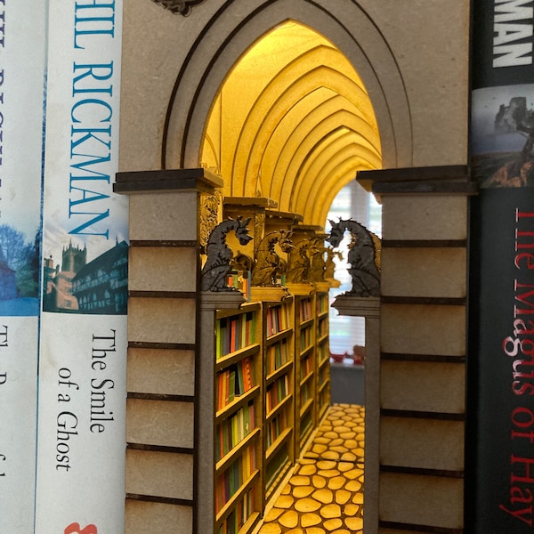 Wizards Library Book Nook - Complete Kit With Glue and USB Lights and ...