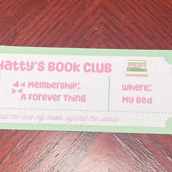 Personalised Name Book Club Personalised Bookmark Customisable Bookmark ...
