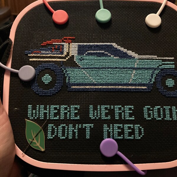 Game Adventure Cross Stitch Kit, Floral Geeky Gamer Embroidery, Game ...