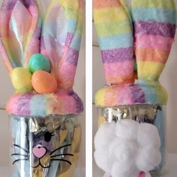 Vinyl Decal: Cute Bunny Face Vinyl Decal / Easter Craft / Easter Bunny ...