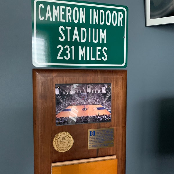 Custom College Highway Distance Sign to Cameron Indoor Stadium | Home ...