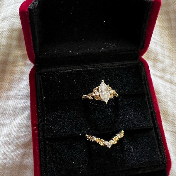 Vintage Akoya Pearl Engagement Ring Nature Inspired Leaf Vines Wedding ...