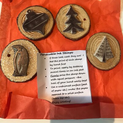 Christmas Tree Ink Stamp, Fir Tree Printing Block, Hand Carved, DIY ...