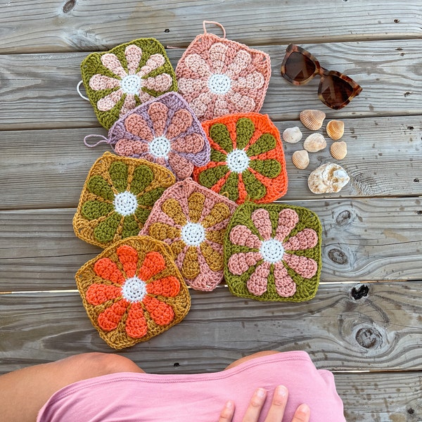 Summer of Love Square Crochet Pattern | Crochet Pattern | Groovy ...