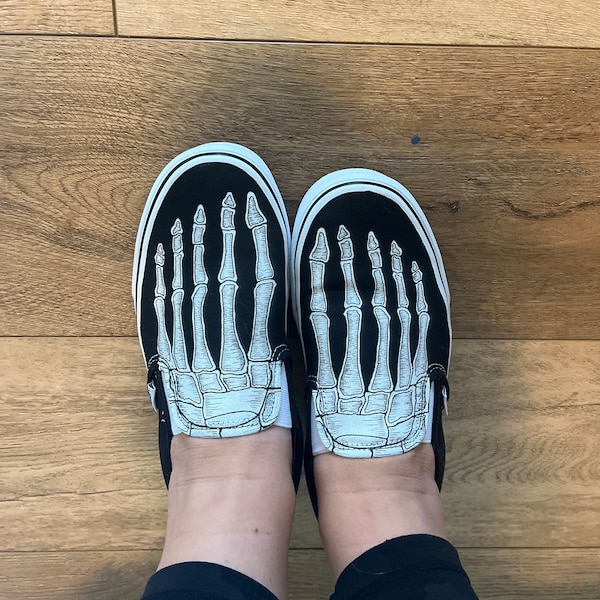 Skeleton Boney Feet Custom Vans Slip on Shoes - Etsy