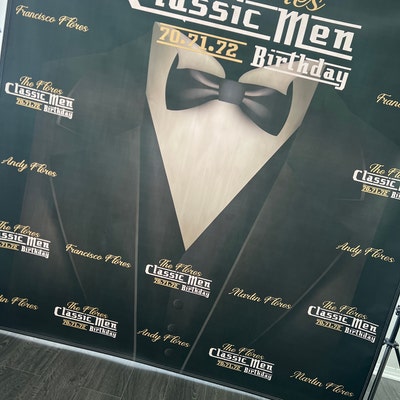 Classic Man Birthday Backdrop, Classic Man Step and Repeat Backdrop ...