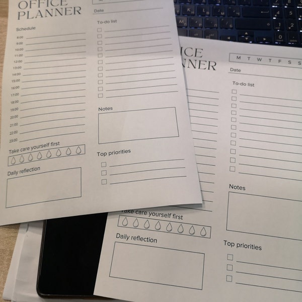 Office Organizer | Work Planner Printable | Log Water | Self Care ...