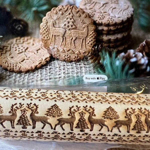 NEW Christmas Rolling Pin - Baking Gift for Bakers - Handmade Laser ...