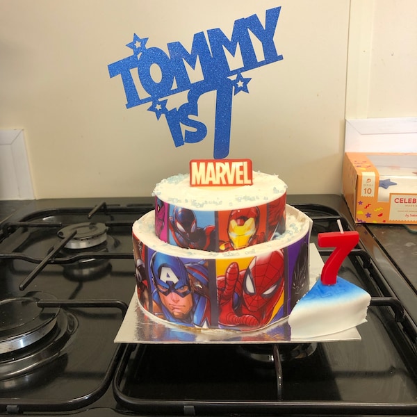 Birthday Personalised Cake Topper for Kids Girls Boys Custom Cake ...