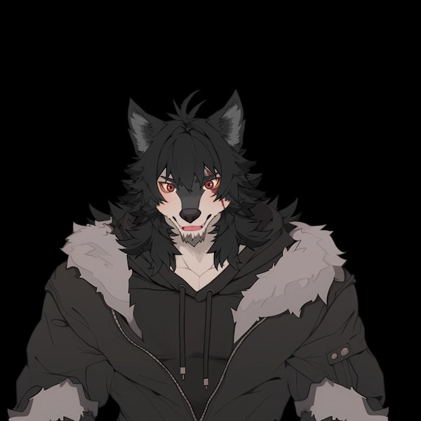 Vtuber | Ferox, the Furry Wolf | 9 Emotions / Toggles | Live2d Model ...