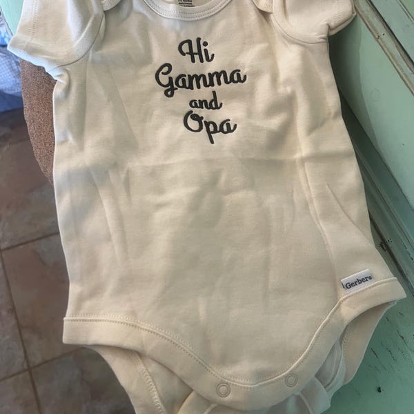 Embroidered Hi Grandma and Grandpa ONESIES® Brand, Hello Grandma ...