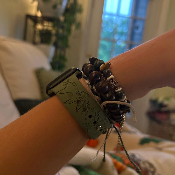 Sloth Watch Band Silicone Laser Engraved, Apple Watch Compatible 38/40 ...