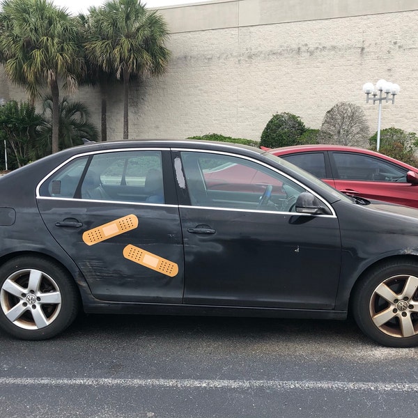 Bandage Car Dent Funny Decals Ouch Vinyl Sticker for Vehicle - Set of 2 ...