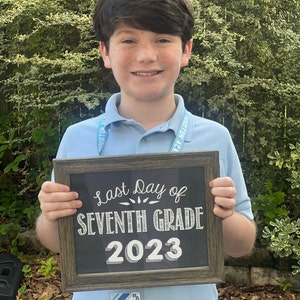 First Grade 2023-2024, First Day Sign, Printable Chalkboard Sign, First ...