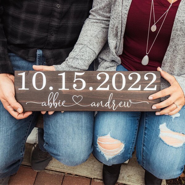 Save the Date Sign, Wedding Announcement Sign, Engagement Photo Prop ...