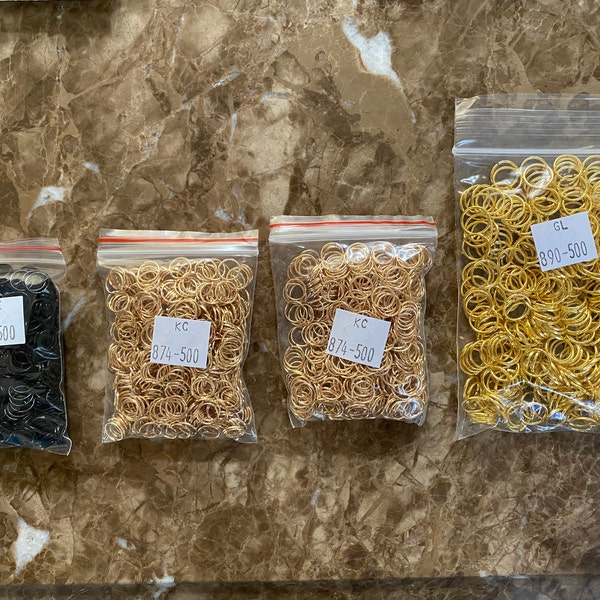 100, 500 or 1,000 BULK 8 Mm KC Light Gold Jump Rings, Bulk Findings ...