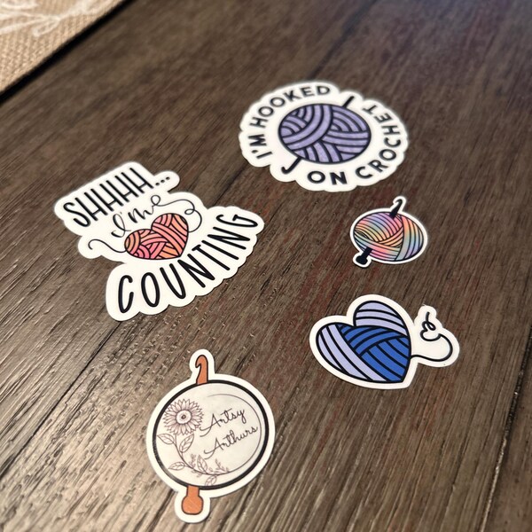 Crochet Stickers,crochet Sticker Pack,artsy Arthurs,hooked on Crochet ...