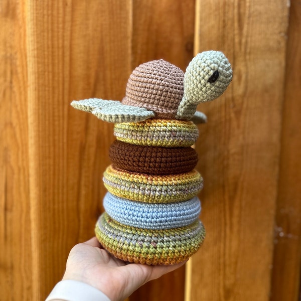 PDF Pattern: Seafoam Sea Turtle Crochet Stacking Ring Toy - Etsy