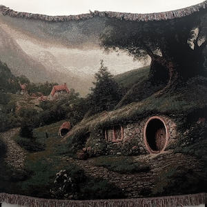 The Shire Oil Painting Print. Hobbitcore Decor. Hobbit Hole Landscape ...