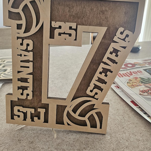 Custom Senior Athlete Number, Sports Number Wood Cutout, Custom Sports ...