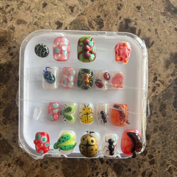 Nature-inspired Insect Press on Nails | Cute Beetle & Ant Nails ...