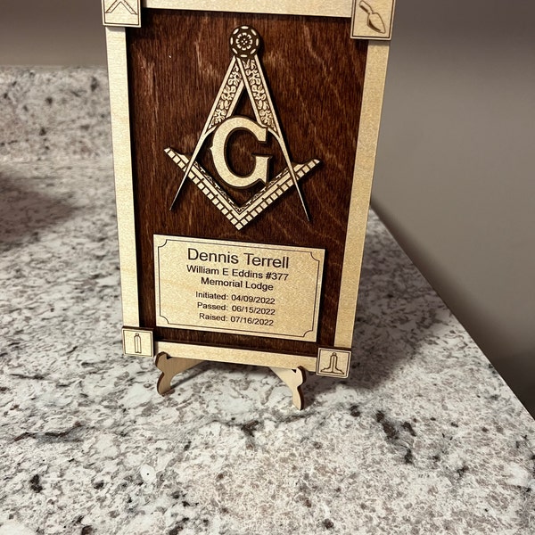 Masonic Plaque Custom Wood Engraved - Etsy