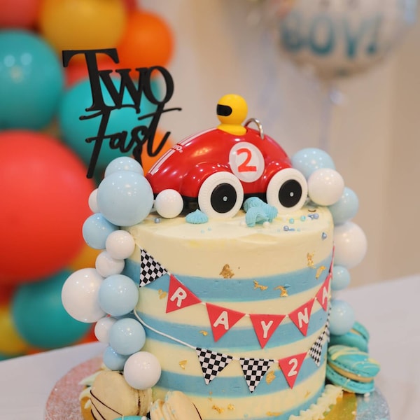 Two Fast Cake Topper or Charm | Various Sizes & Colours - Etsy